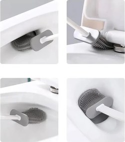 Aqualine Aqualine, WC silikonový kartáč na postavení i zavěšení na zeď, černá mat, BS010B