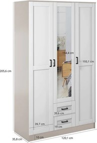Skříň se zrcadlem 3d2s Rama kašmír / bílá Kami