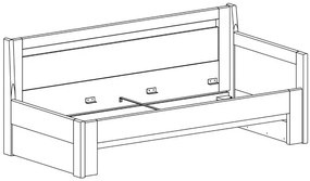 BMB Postel Tandem ORTHO s pravou područkou - masivní buk Moření: Bordó, Provedení: rovné, Rozměr: 90/180 x 200 cm