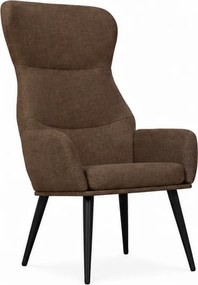 relaxační křeslo, odpočinkové, dřevo/kov/textil, 96x68x79 cm, nohy černé/taupe, Dekorino KR20260062