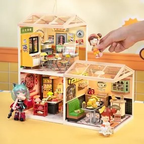 RoboTime 3D dřevěná skládačka miniatura domečku Rychlé občerstvení
