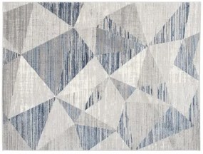 Moderní kusový koberec ASTHANE E455A světle šedý / tmavě modrý Rozměr: 80x150 cm