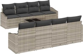 Set pohovek 7 ks Světlá šedá a tmavá šedá polyratan 3355321