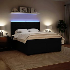 Box spring postel s matrací černá 200x200 cm samet 3293316