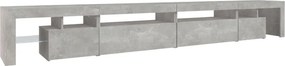TV skříňka s LED osvětlením betonově šedá 290x36,5x40 cm 3152805