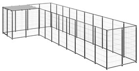 Psí kotec černý 7,26 m² ocel 3082237