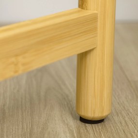 Outsunny bambusový stojan na květiny s 4 kulatými policemi, nosnost 20 kg pro vnitřní a venkovní použití Ø28x80 cm Přírodní a bílá