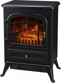 Elektrický krb na zeď LED GOLETO HOMCOM BLACK 950/1850W