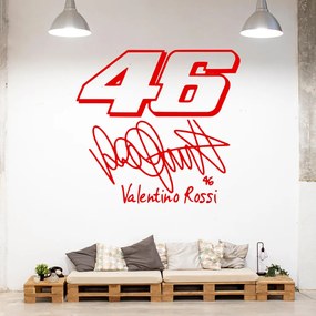 Živá Zeď Samolepka na zeď Valentino Rossi 46 Barva: černá
