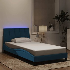 Rám postele s LED osvětlením bez matrace Hanko modrý 100 x 200 cm samet 3213767