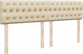 Box spring postel s matrací krémová 180x200 cm textil 3287547