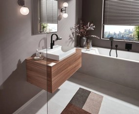 Hansgrohe Vivenis, umyvadlová baterie 210, s výpustí a otočným výtokem, EcoSmart, černá matná, 75030670