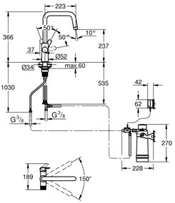 GROHE 30594000 - Dřezová bat. BLUE PURE Start s filtrační funkcí Ultrasafe chrom