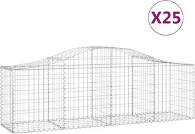 Klenuté gabionové koše 25 ks 200x50x60/80 cm pozinkované železo 3145614