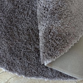 DY Kulatý antracitový huňatý koberec Kamel Rozměr: 60 cm