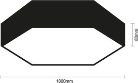 LED Stropní svítidlo LED/200W/230V 3000/4000/6500K pr. 100 cm černá