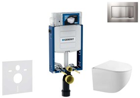 Geberit Kombifix - Set předstěnové instalace, klozetu Gaia a sedátka softclose, tlačítko Sigma20, chrom mat/chrom SANI15CA1120