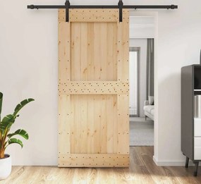 vidaXL Posuvné dveře s kováním 95 x 210 cm masivní borové dřevo [3202996]