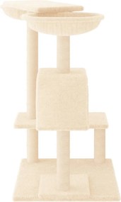 Škrabadlo pro kočky se škrabacími sloupky krémové 82 cm 171759