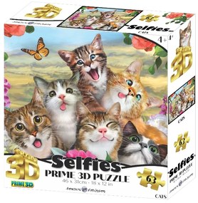 PRIME 3D PUZZLE - Kočičičí Selfie 63 dílků
