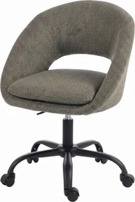 HOMCOM ergonomická kancelářská židle z chenillu, výškově nastavitelná, integrované područky, otočná o 360°, 59x60x79-89cm, tmavě zelená