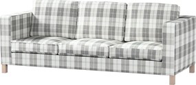 Potah na pohovku IKEA  Karlanda 3-místná nerozkládací, krátký barva šedá látka pletený vzor, vzorované