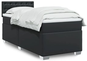 Box spring postel s matrací černá 100x200 cm umělá kůže 3286108