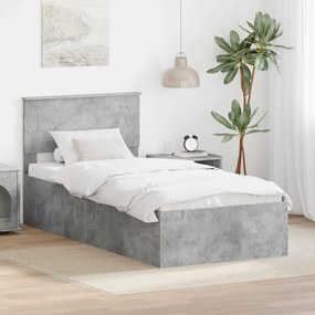 Rám postele s čelo Betonově šedá 100 x 200 cm Kompozitní dřevo 3408700