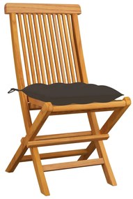 vidaXL Zahradní židle s taupe poduškami 4 ks masivní teak