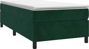 Box spring postel s matrací tmavě zelená 80 x 200 cm samet 3144648