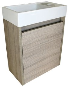 Comodo Koupelnová skříňka závěsná s keramickým umyvadlem Marta 40 Oak P/L