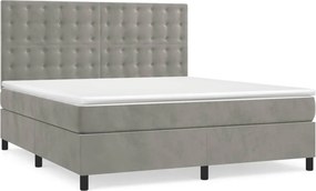 Box spring postel s matrací světle šedá 160x200 cm samet 3143271