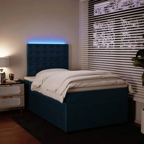 Box spring postel s matrací modrá 120 x 190 cm samet 3294602