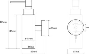 Sapho, X-STEEL dávkovač tekutého mýdla 150ml, broušená nerez, XS100