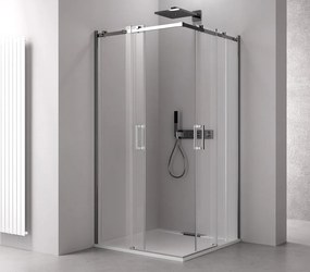 Polysan Sapho, THRON LINE SQUARE čtvercový sprchový kout 1100x1100mm, hranaté pojezdy, rohový vstup