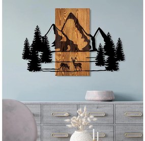 Asir Nástěnná dekorace 88x57 cm hory dřevo/kov 899SKL2622