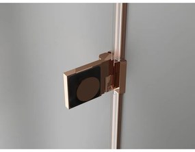Mexen Lunar-B L výklopný sprchový kout levý 70 x 70 cm, čiré sklo, růžové zlato, 832L-070-070-60-00-L