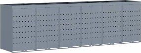 Úložný box na 6 popelnic Světle šedá 408 x 77,5 x 121,5 cm 3394752