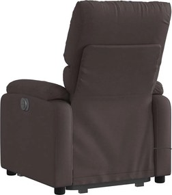 Elektrické zvedací masážní polohovací křeslo tmavě hnědé textil 3204865