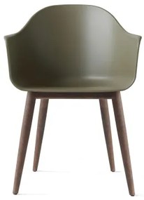 Harbour Dining Chair, dřevěná podnož tmavě mořený dub olivová Audo (MENU)