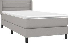Box spring postel s matrací světle šedý 100 x 200 cm textil 3129769