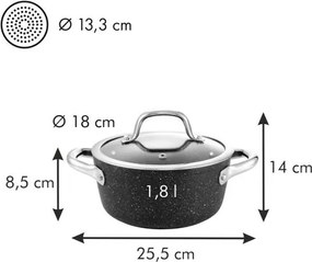 TESCOMA Kastrol PRESIDENT Stone s poklicí ø 18 cm, 1,8 l
