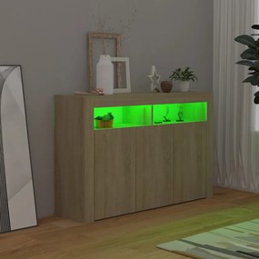 Příborník Liado s LED osvětlením - 115,5x30x75 cm |dub sonoma