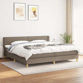Box spring postel s matrací taupe 200x200 cm textil