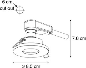 Inteligentní zapuštěné bodové světlo do koupelny bílé vč. Wi-Fi GU10 - Shed