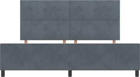 Postel s boxspringem s čelo Tmavě šedá 200 x 200 cm samet 3344964