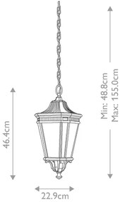 Feiss FE-COTSLN8-M-BK - Venkovní lustr COTSWOLD LANE 2xE14/60W/230V černá