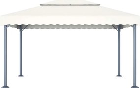 Altán se světelnými LED řetězy 400 x 300 cm krémový hliník 3070351