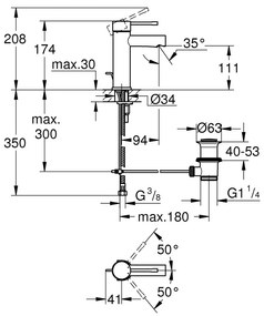 Grohe Essence - páková umyvadlová baterie s odtokovou garniturou, chrom 32898001