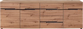 XXXLutz ŠIROKÁ KOMODA, barvy grafitu, dub artisan, 230,2/75,5/43,8 cm Carryhome - Online Only obývací stěny - 002737040710